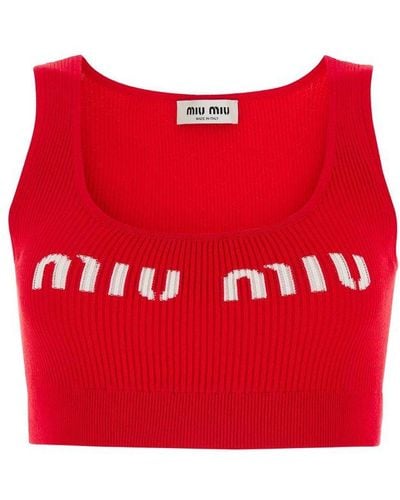Red Miu Miu Tops for Women | Lyst