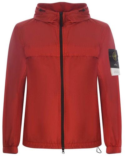 Red Stone Island Jackets for Men | Lyst