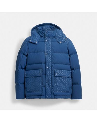 Blue COACH Jackets for Men | Lyst