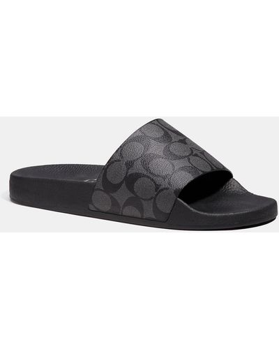 Black Coach Outlet Sandals, slides and flip flops for Men | Lyst