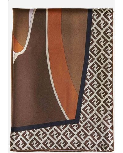 Brown Fendi Scarves and mufflers for Women | Lyst