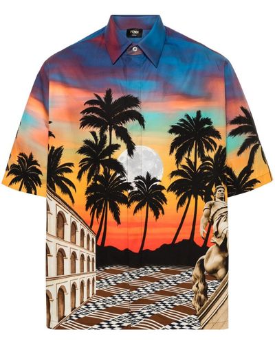 Blue Fendi Shirts for Men | Lyst