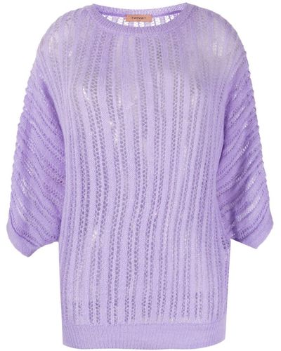 Purple Twinset Tops For Women Lyst