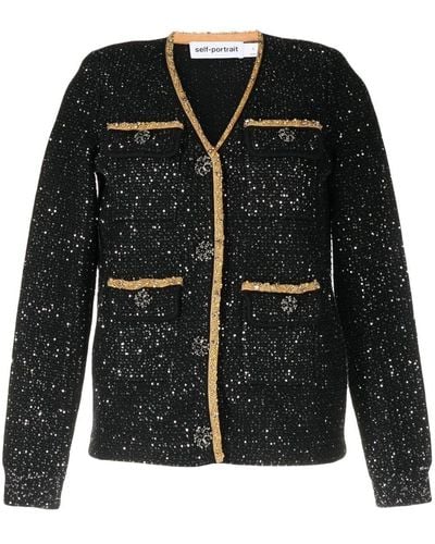Black Self-Portrait Knitwear for Women | Lyst