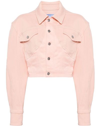 Pink Jean and denim jackets for Women | Lyst