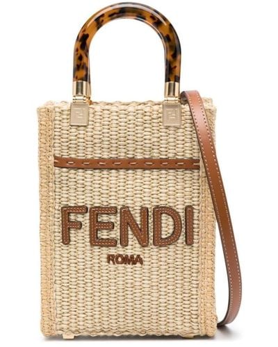 Natural Fendi Beach bag tote and straw bags for Women | Lyst