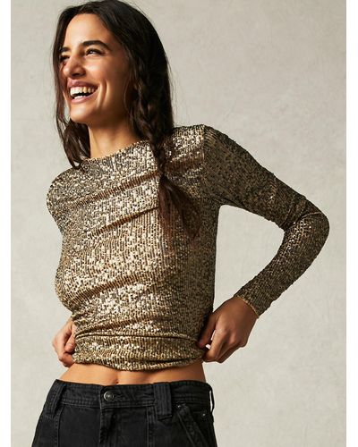 Metallic Free People Tops for Women | Lyst Metallic Free People Tops for Women | Lyst