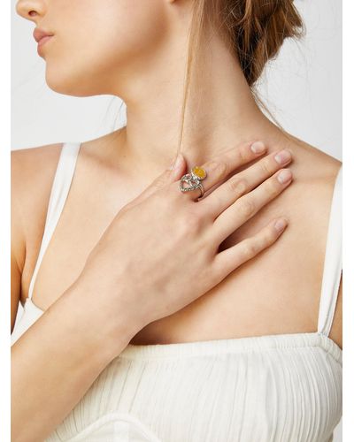 Natural Free People Rings for Women | Lyst
