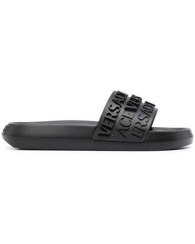 Black Versace Sandals, slides and flip flops for Men | Lyst
