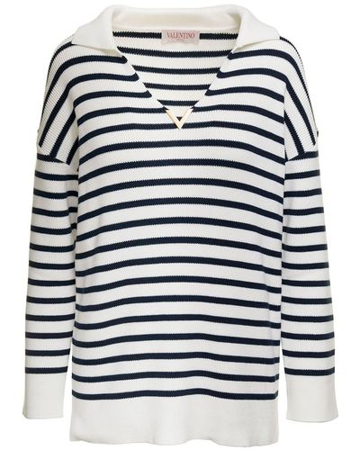 Blue and White Sweaters and pullovers for Women | Lyst