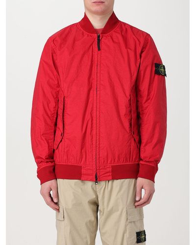 Red Stone Island Jackets for Men | Lyst