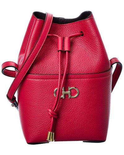 Red Ferragamo Bucket bags and bucket purses for Women | Lyst