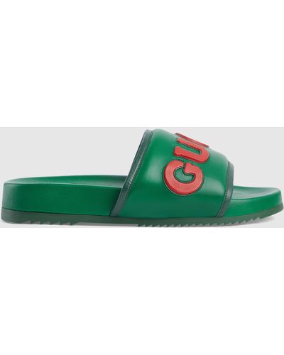 Green Gucci Sandals, slides and flip flops for Men | Lyst