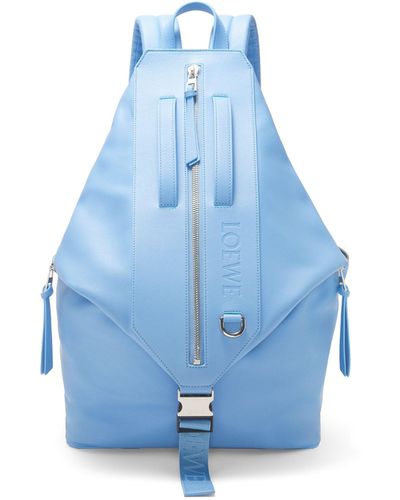 Small Convertible Backpack In Nylon And Calfskin Asphalt