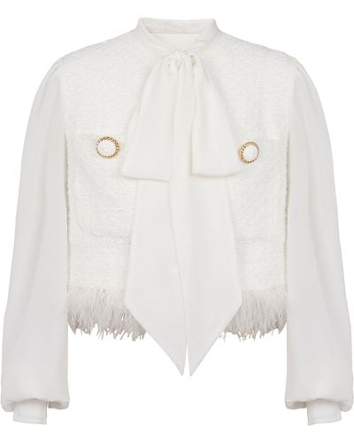White Balmain Tops for Women | Lyst
