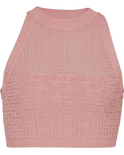 Pink Balmain Tops for Women | Lyst