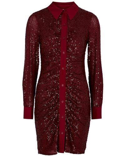 Red Sequin Shirt Dress for Women - Up to 83% off | Lyst