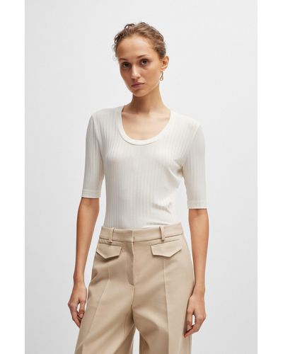 Natural BOSS Tops for Women | Lyst