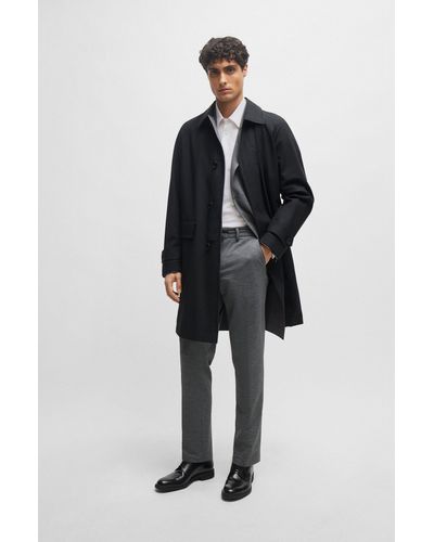 Black BOSS Coats for Men | Lyst