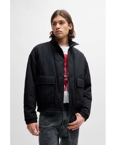 Black HUGO Jackets for Men | Lyst