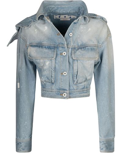 Blue and White Jackets for Women | Lyst