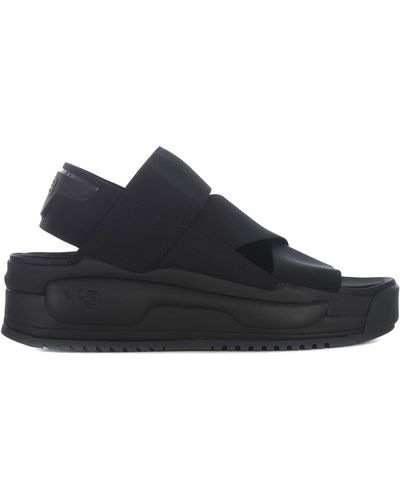 Black Y-3 Sandals, slides and flip flops for Men | Lyst