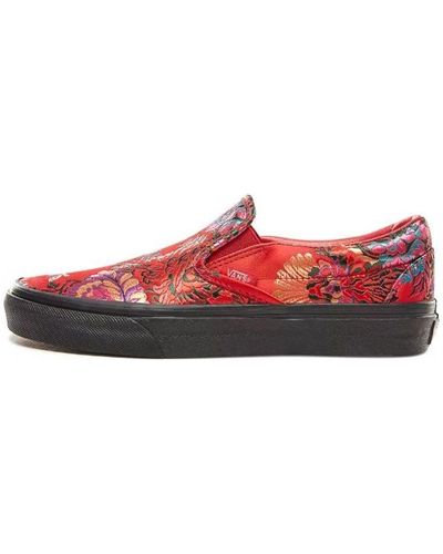 Red Vans Slip-on shoes for Men | Lyst