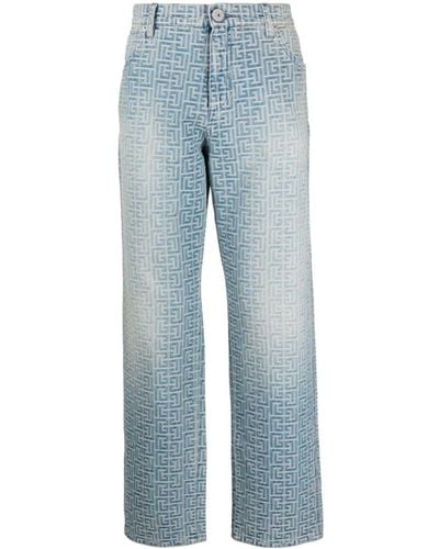 Blue Balmain Jeans for Men | Lyst