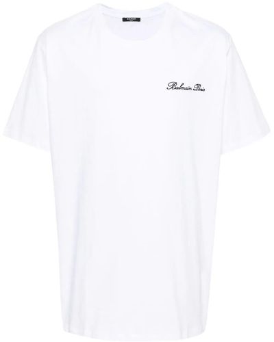 White Balmain T-shirts for Men | Lyst