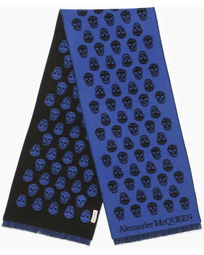 Blue Alexander McQueen Scarves and mufflers for Men | Lyst
