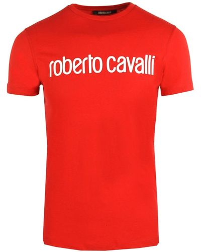 Red Roberto Cavalli T-shirts for Men | Lyst