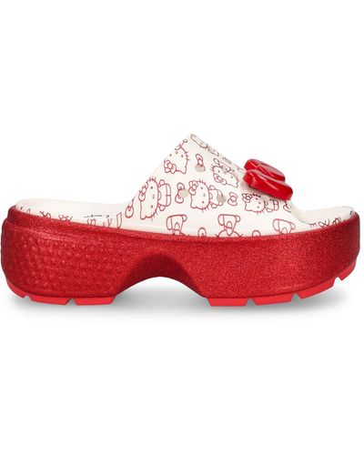 Red Crocs™ Flats for Women | Lyst