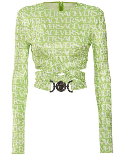 Green Versace Tops for Women | Lyst
