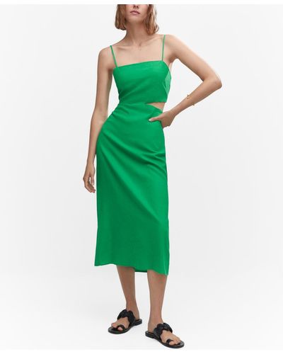 Green Linen Cut Out Dresses for Women - Up to 75% off | Lyst