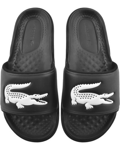 Black Lacoste Sandals and Slides for Men | Lyst
