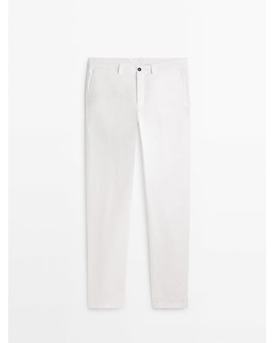 White MASSIMO DUTTI Pants, Slacks and Chinos for Men | Lyst