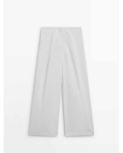 White MASSIMO DUTTI Pants for Women | Lyst