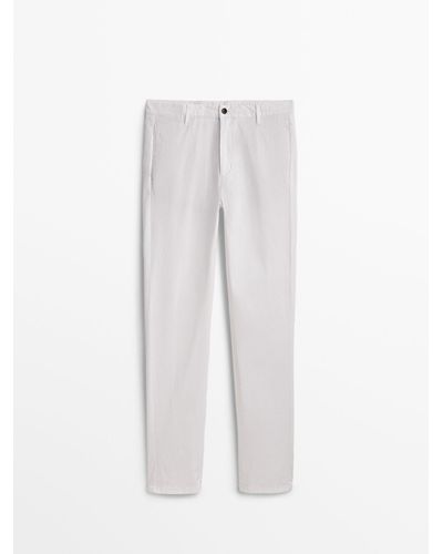 White MASSIMO DUTTI Pants, Slacks and Chinos for Men | Lyst