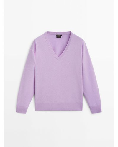 Purple Massimo Dutti Knitwear For Women Lyst