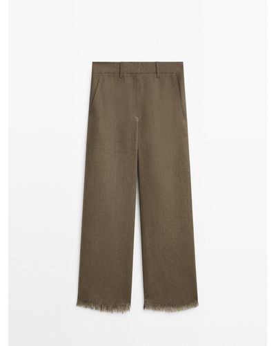 Green MASSIMO DUTTI Pants, Slacks and Chinos for Women | Lyst