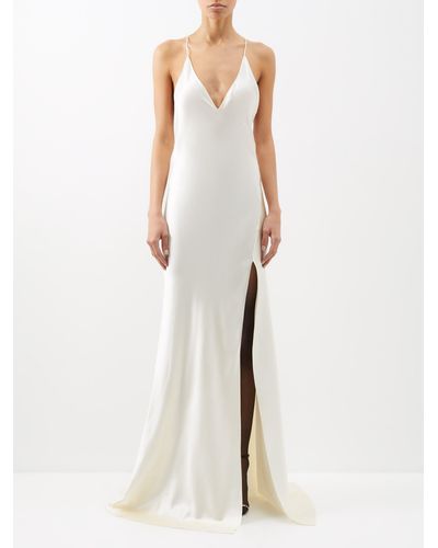 White Satin Backless Dresses for Women - Up to 70% off | Lyst