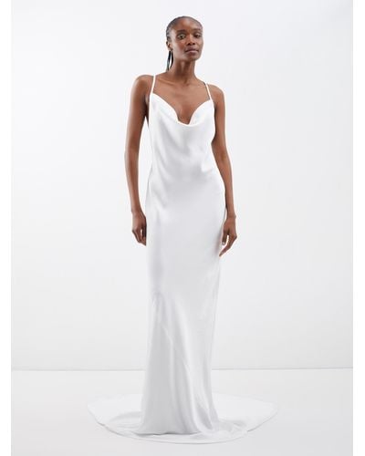 White Satin Backless Dresses for Women - Up to 69% off | Lyst