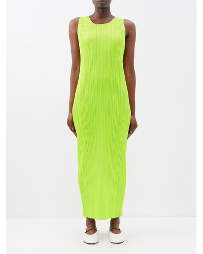 Green Pleats Please Issey Miyake Dresses for Women | Lyst