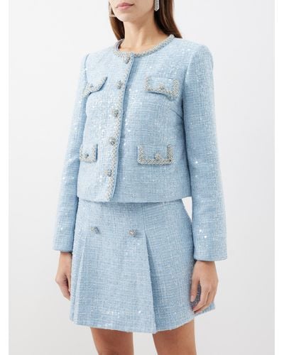 Blue Self-Portrait Jackets for Women | Lyst