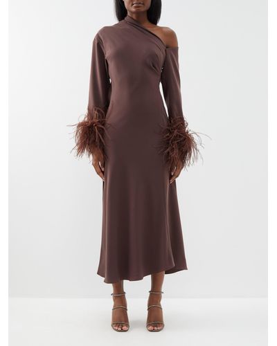Brown Asymmetrical Dresses for Women - Up to 75% off | Lyst