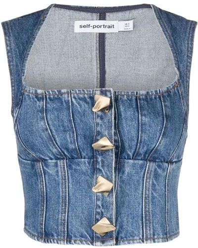 Blue Self-Portrait Jackets for Women | Lyst