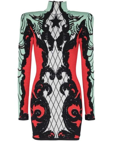 Red Balmain Dresses for Women | Lyst