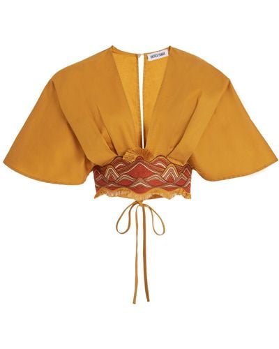 Yellow Andrea Iyamah Tops for Women | Lyst