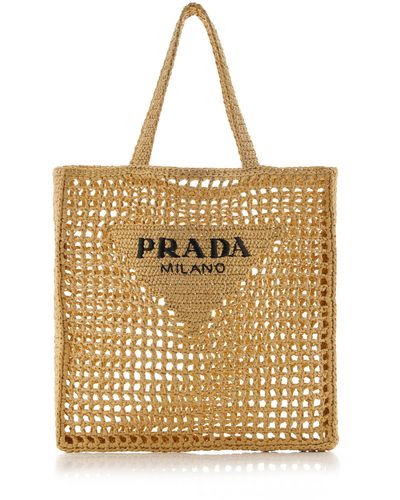 Natural Prada Beach Bag Tote And Straw Bags For Women Lyst