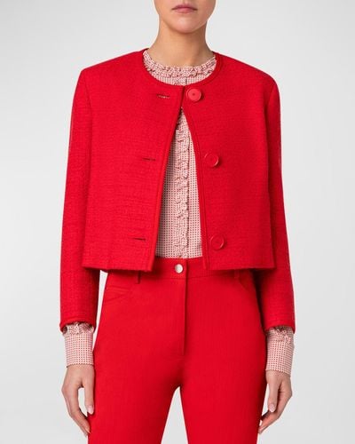 Red Akris Punto Jackets for Women | Lyst